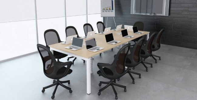 Rectangular Meeting Table With Metal U Leg A2z Office Supply Sdn Bhd 7569