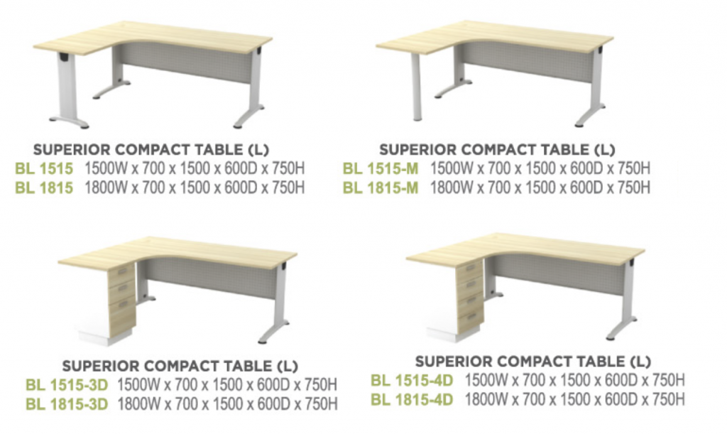 B Series L-Shape Table | A2Z Office Supply Sdn Bhd