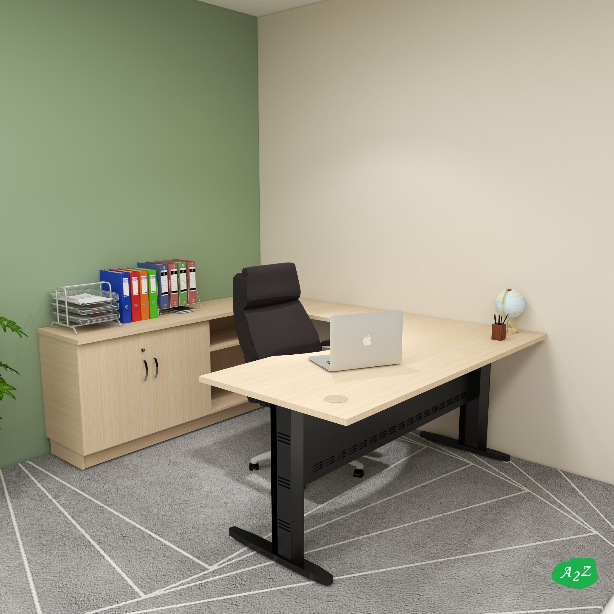 [QMB 11-SET] EXECUTIVE TABLE SET (METAL J LEG) | A2Z Office Supply Sdn ...